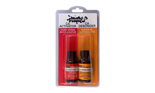 Ickysticky Twin Pack CA Activator and Debonder 20gm – Hobby Shop Melbourne
