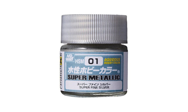 Mr Hobby HSM01 Super Metallic Super Fine Silver (10ml) - Water-Based A ...