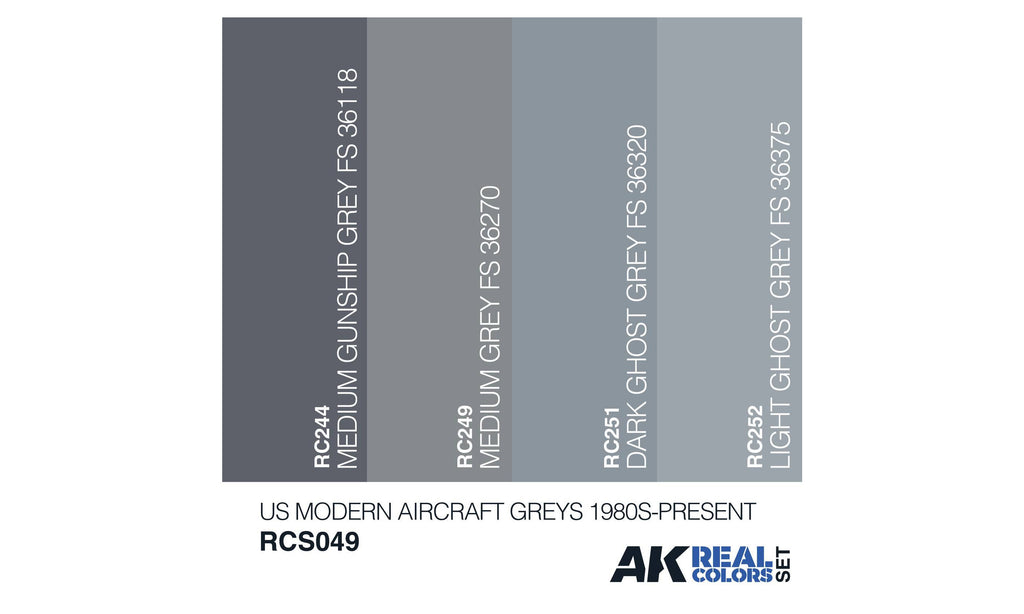 Ak interactive Real Colors Paint Set 49 U.S. Modern Aircraft Grey 1980 ...