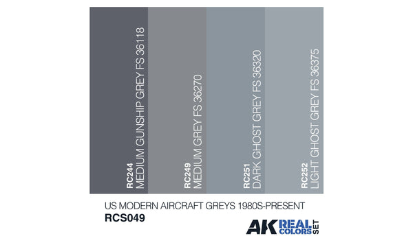 Ak interactive Real Colors Paint Set 49 U.S. Modern Aircraft Grey 1980 ...