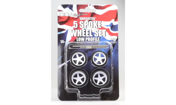 DDA 5 Spoke Wheel Set Low Profile (4pcs) 1:24 – Hobby Shop Melbourne