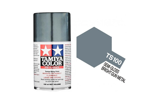 Tamiya color TS-100 Semi Gloss Bright Gun Metal 100ml (Spray) – Hobby ...