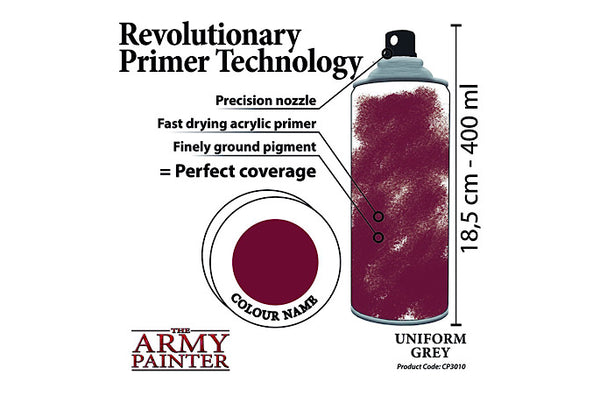Army Painter Spray Primer - Uniform Grey 400ml – Hobby Shop Melbourne