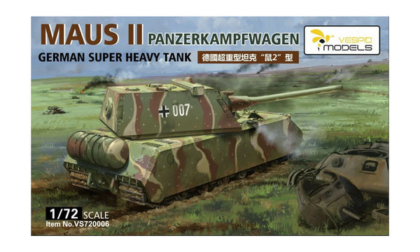 VESPID MODELS MAUS II Panzerkampfwagen German Super Heavy Tank 1:72 ...