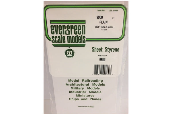 Evergreen 9060 Plain 1.5mm Polystyrene Sheet – Hobby Shop Melbourne